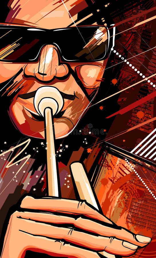 Trumpet player/ai stock vector. Illustration of notes - 2223469