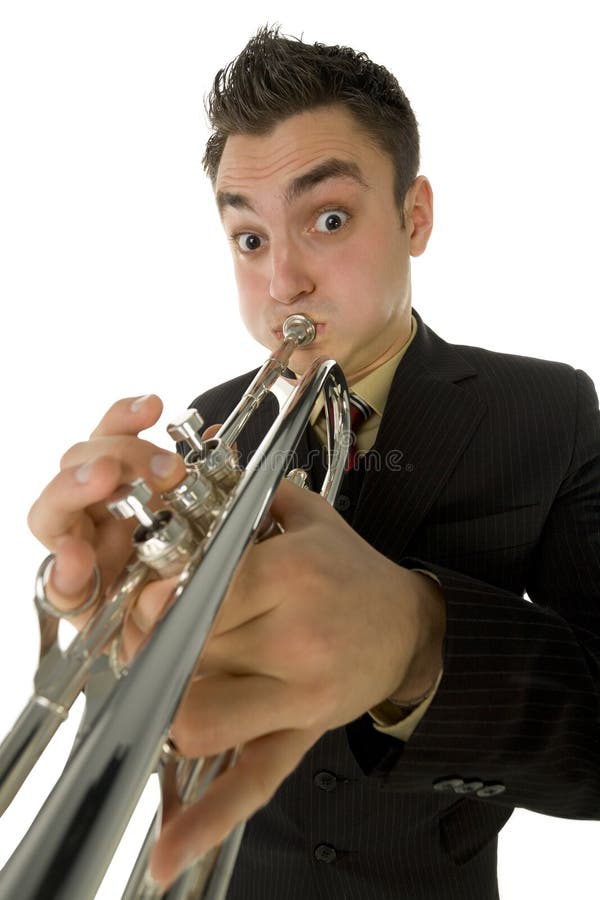 Trumpet player stock photo. Image of entertainer, leisure - 4314822