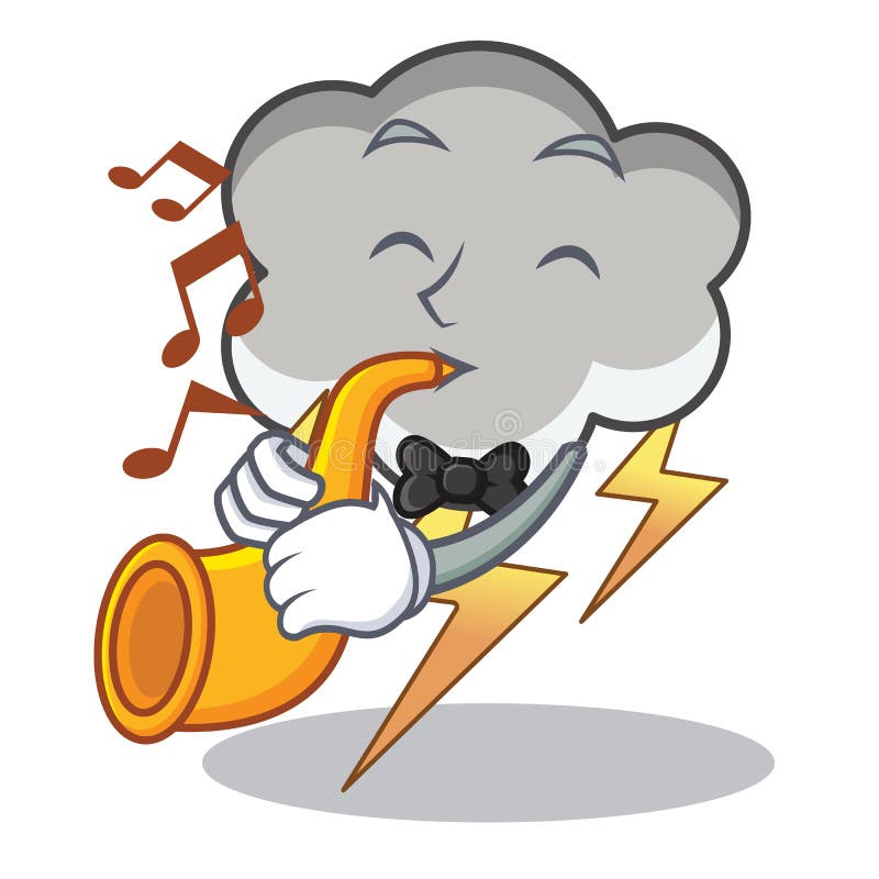 With Trumpet Thunder Cloud Character Cartoon Stock Vector ... With Trumpet Thunder Cloud Character Cartoon Stock Vector ...