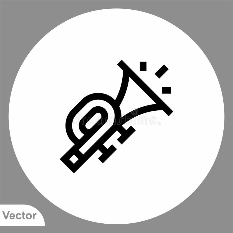 Trumpet Vector Icon Sign Symbol Stock Vector - Illustration of musician ...