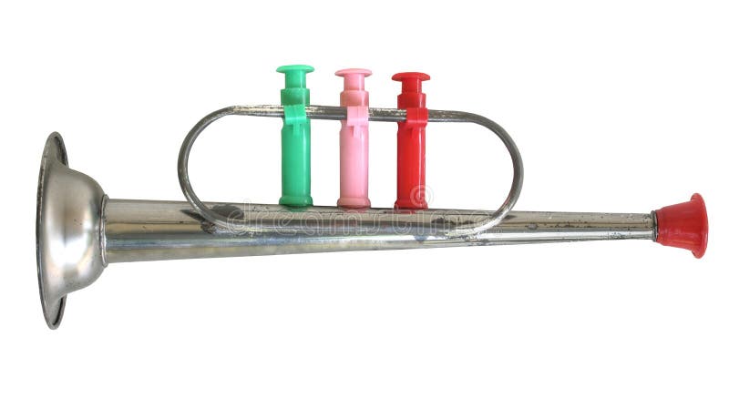 Trumpet vintage toy stock image. Image of wind, isolated - 100931947