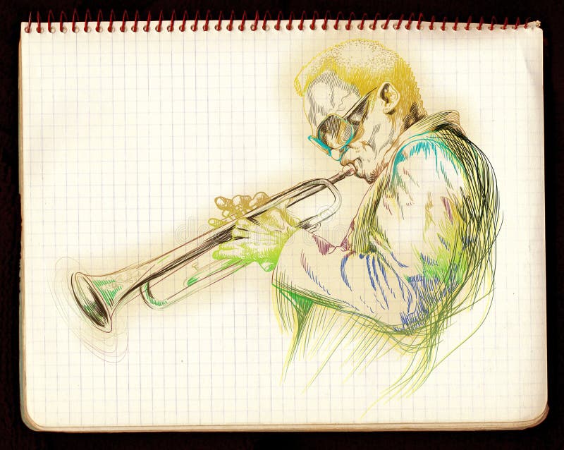 Trumpeter stock illustration. Illustration of musical - 25175925