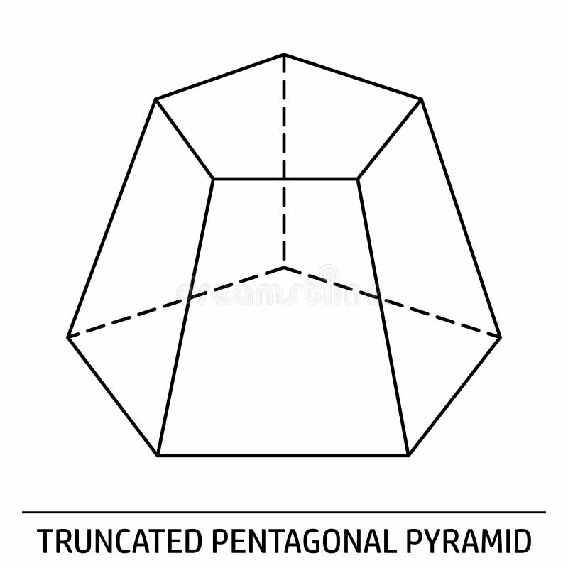 Truncated Pentagonal Pyramid Outline Icon Stock Illustration ...