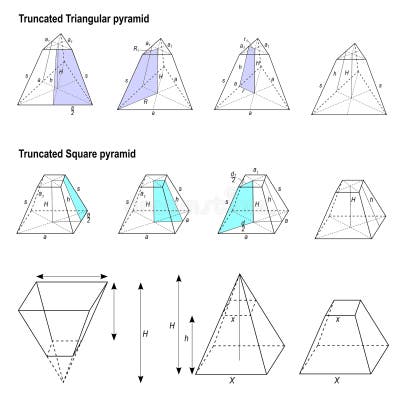 Truncated Square and Truncated Triangular Pyramids Stock Vector ...