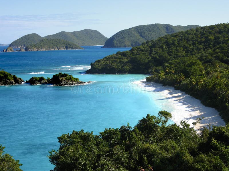 Trunk Bay stock photo. Image of beach, blue, islands, jungle - 7862938