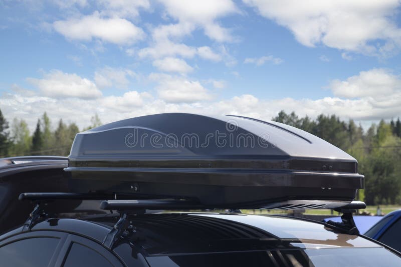 Trunk on the Car. a Closed Trunk on a Car for Transporting Cargo on a ...