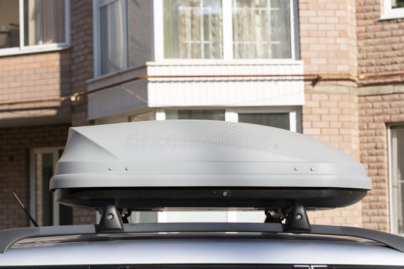 Trunk on the Car. a Closed Trunk on a Car for Transporting Cargo on a ...