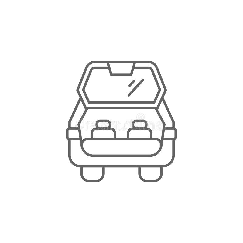Trunk, Car Icon. Element of Auto Service Icon. Thin Line Icon for ...