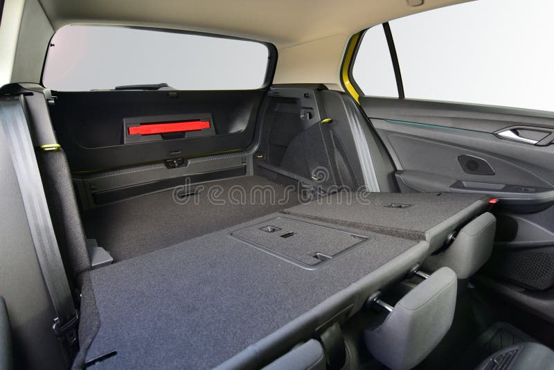Trunk of Car with Rear Seats Folded, Inside View Stock Image - Image of ...