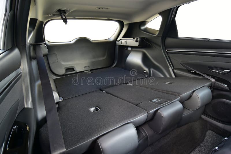 Trunk of Car with Rear Seats Folded, Inside View Stock Image - Image of ...