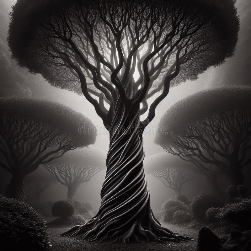 The Trunk Has Pronounced Fluting or Ridges Giving the Tree a Dis Stock ...