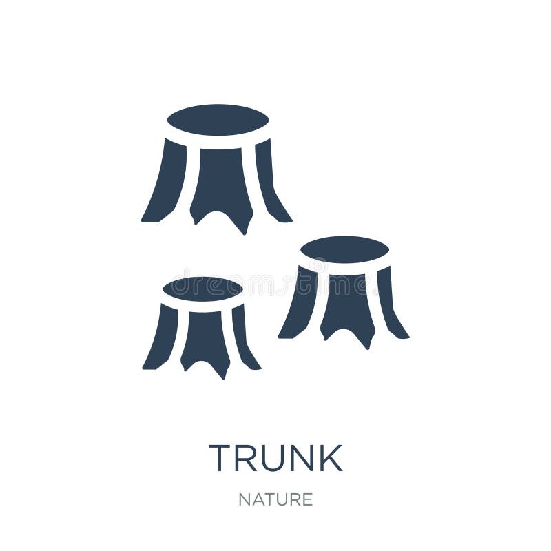 Trunk Icon in Trendy Design Style. Trunk Icon Isolated on White ...