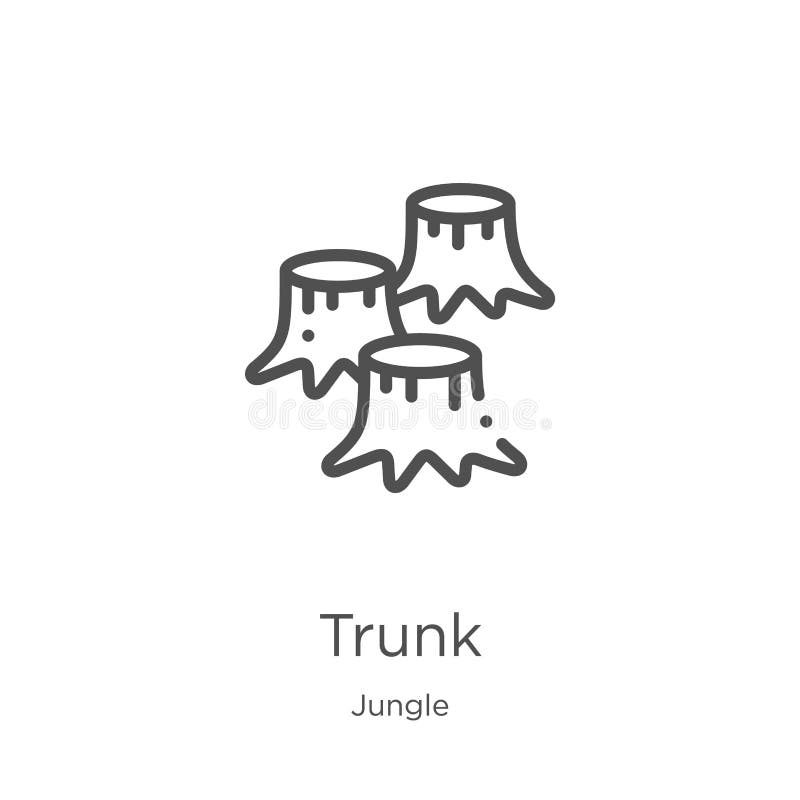 Trunk Icon Vector from Jungle Collection. Thin Line Trunk Outline Icon ...