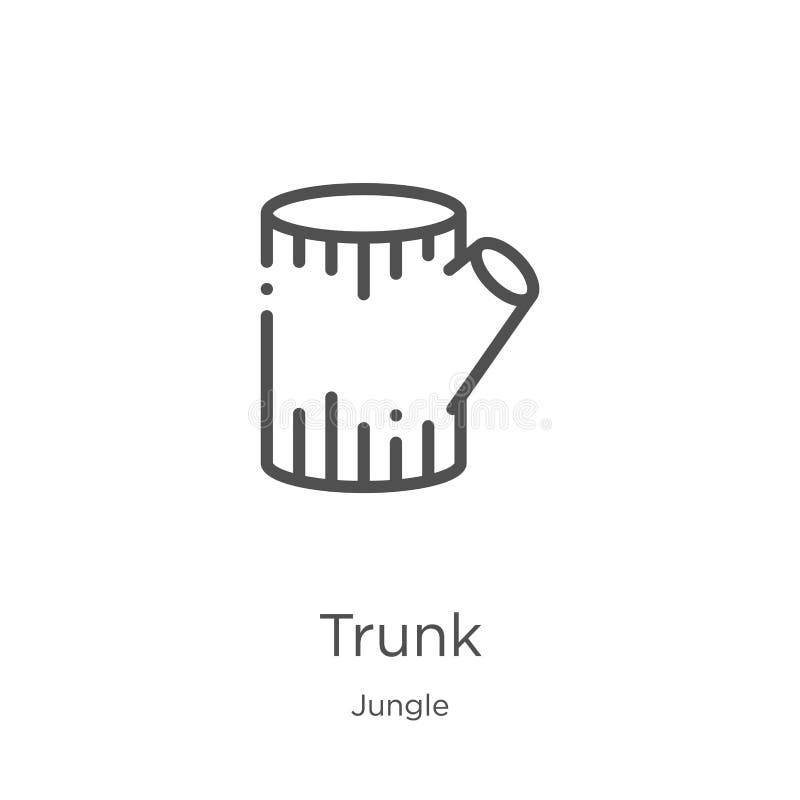 Trunk Icon Vector from Jungle Collection. Thin Line Trunk Outline Icon ...