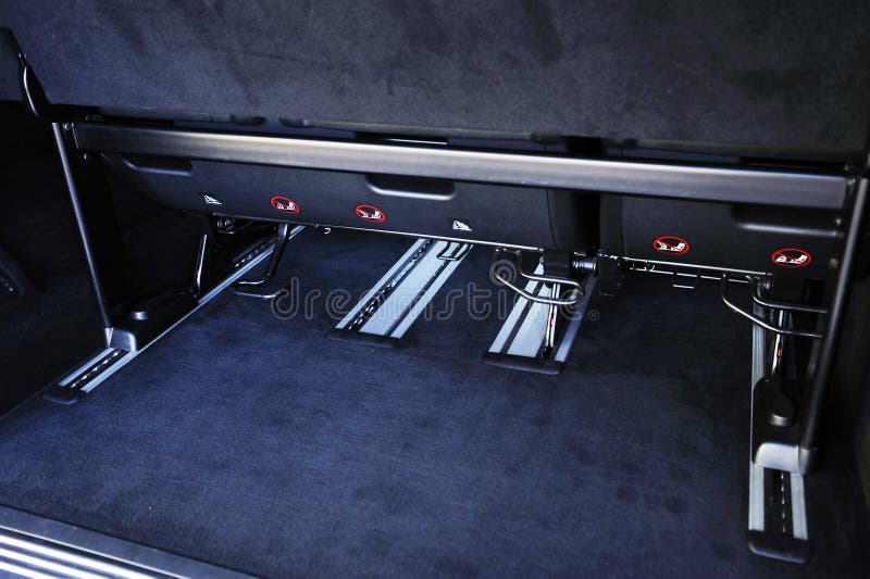 The Trunk Inside the Minibus. Back View Stock Photo - Image of chair ...