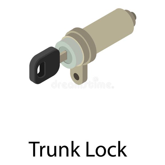 Trunk Lock Car Icon, Isometric Style Stock Vector - Illustration of ...