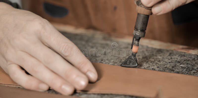 Trunk Maker at Work in His Luxury Leather Workshop Stock Image - Image ...