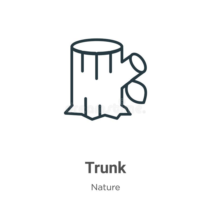 Trunk Outline Vector Icon. Thin Line Black Trunk Icon, Flat Vector ...