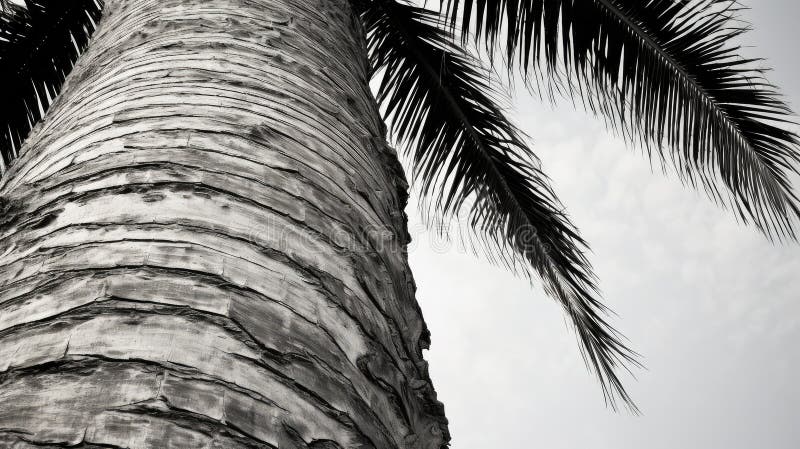 Trunk Palm Tree Black White Stock Photo - Image of nature, close: 361831220