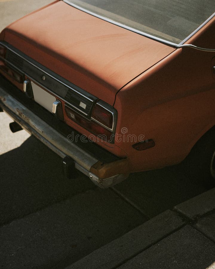 The trunk of a red old car stock image. Image of nature - 223068063