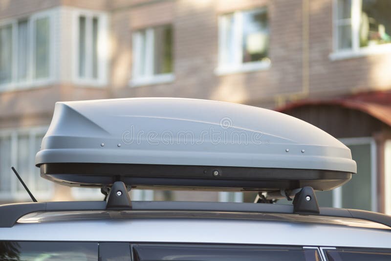 The Trunk on the Roof of the Car.Cargo Transportation by Passenger Car ...