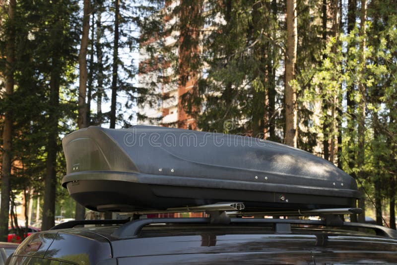 The Trunk on the Roof of the Car.Cargo Transportation by Passenger Car ...