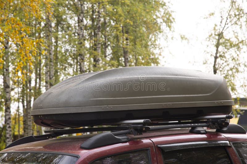 The Trunk on the Roof of the Car.Transportation of Goods by Passenger ...