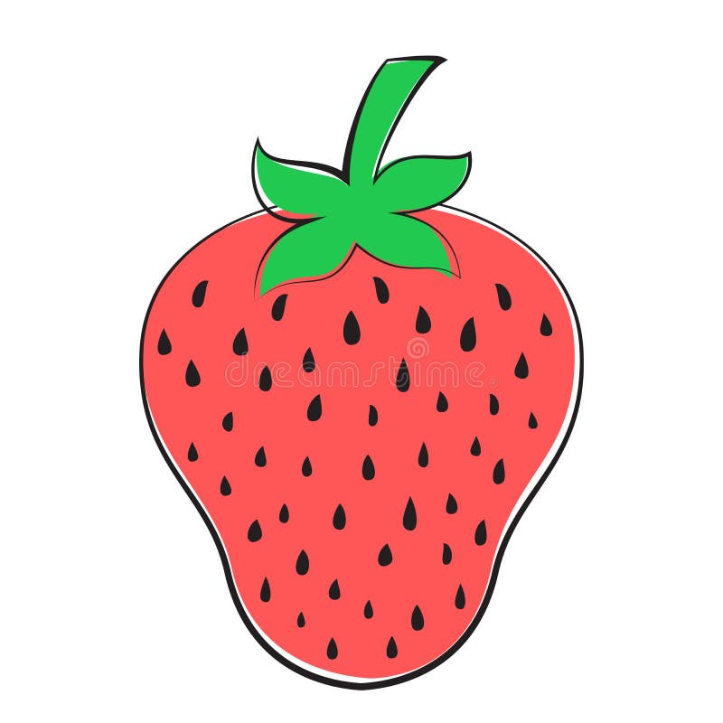 Truskawkowy rysunek ilustracja wektor. Ilustracja złożonej z owoc ...