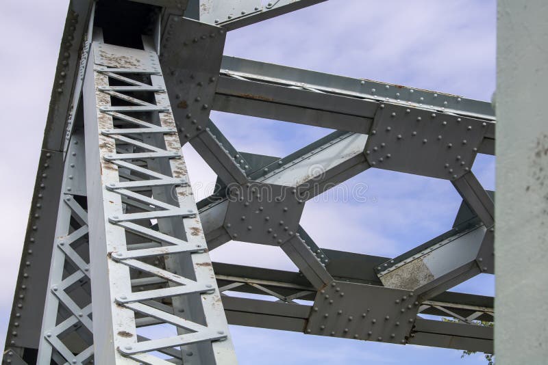 Close Up of Bridge Steel Structure of a Truss Bridge Stock Image ...