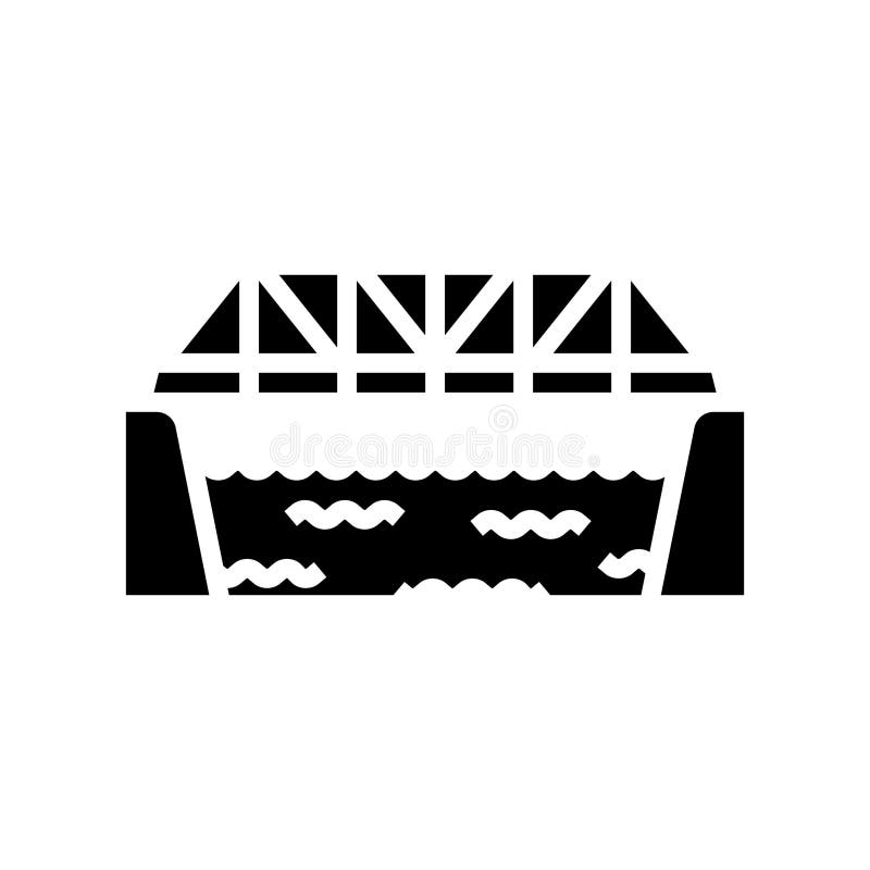 Truss Bridge Glyph Icon Vector Illustration Stock Vector - Illustration ...