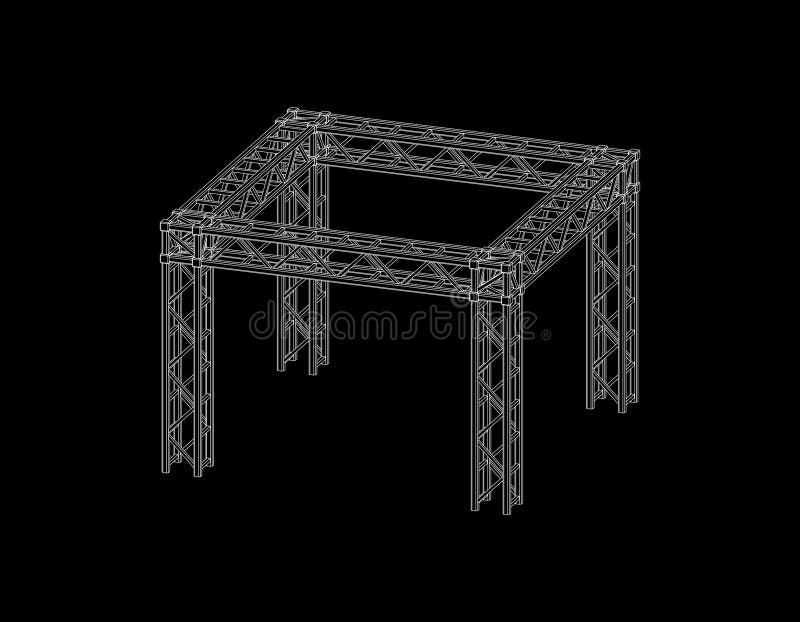 Truss Construction. Isolated on Black Background Stock Vector ...