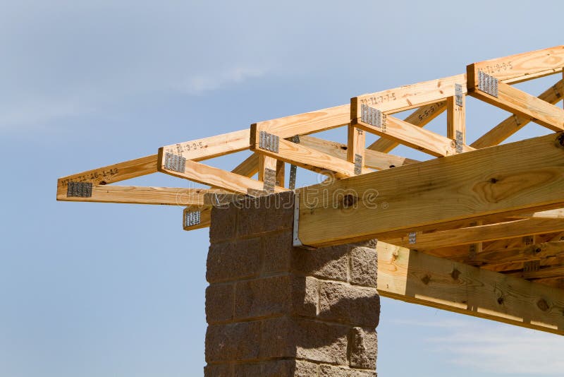 Truss Roof Construction stock photo. Image of framing - 25163828