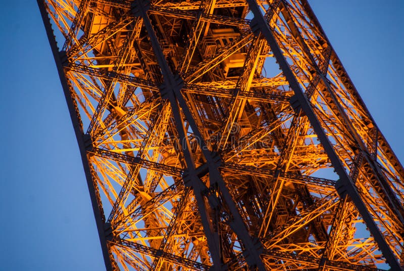 Truss Structure Eiffel Tower Tour Eiffel Blue Sky Steel Structure in ...
