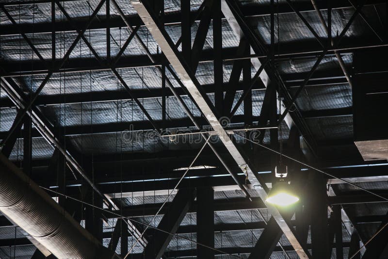 Truss Structure in the Factory Stock Image - Image of metal, empty ...