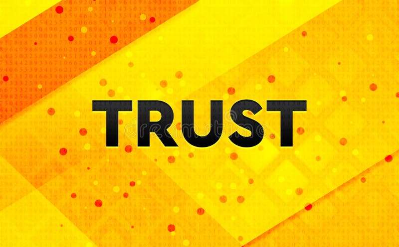 Trust Abstract Digital Banner Yellow Background Stock Illustration ...