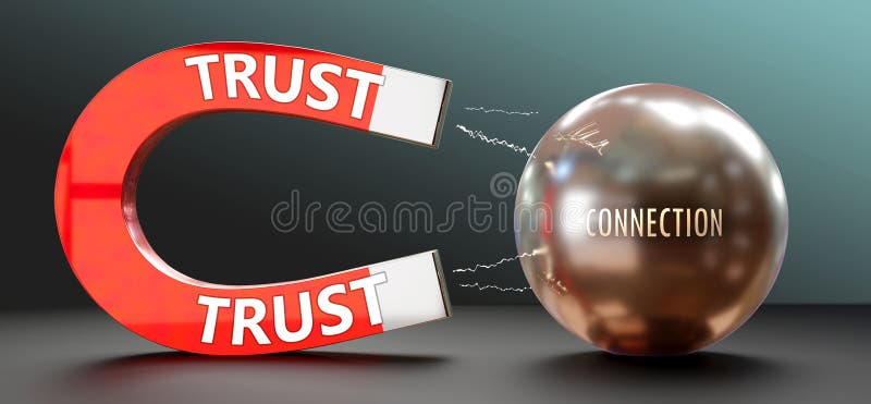 Trust Attracts Connection. a Metaphor Showing Trust As a Big Magnet ...