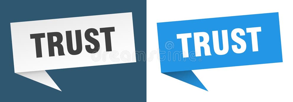 Trust Banner. Trust Speech Bubble Label Set Stock Vector - Illustration ...