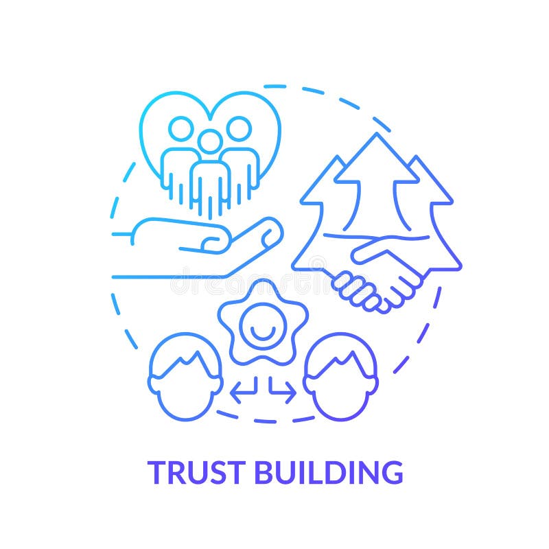 Trust Building Concept. Banner with Keywords and Illustra Stock ...