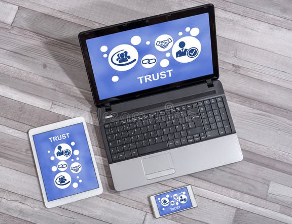 Trust Concept on Different Devices Stock Image - Image of concept, trust: 305748523