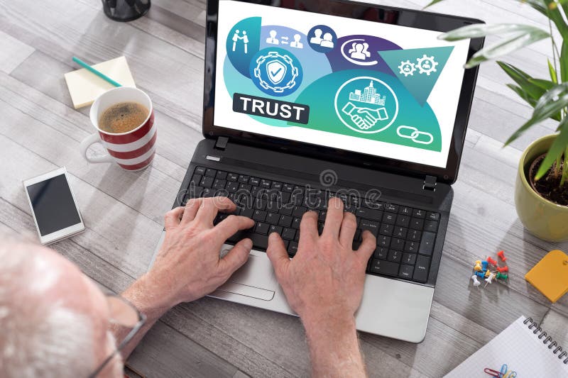 Trust Concept on a Laptop Screen Stock Image - Image of deal ...