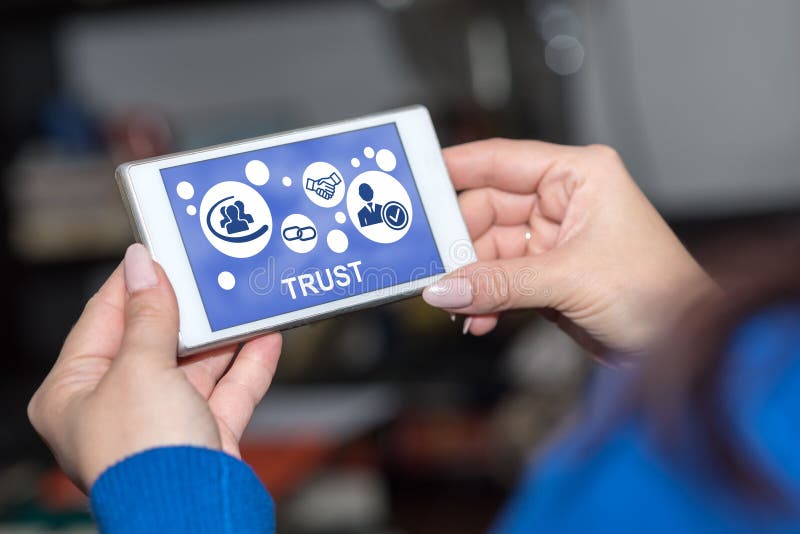 Trust Concept on a Smartphone Stock Image - Image of reliability ...