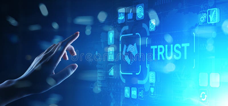 Trust Customer Relations Reliability Business Concept. Pointing and ...