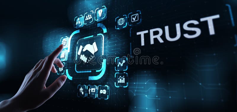 Trust Customer Relations Reliability Business Concept. Pointing and ...