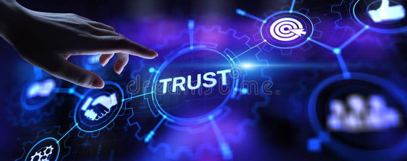 Trust Customer Relations Reliability Business Concept. Pointing and ...