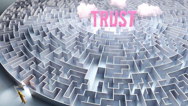 Trust and a Difficult Path To Reach it Stock Illustration ...