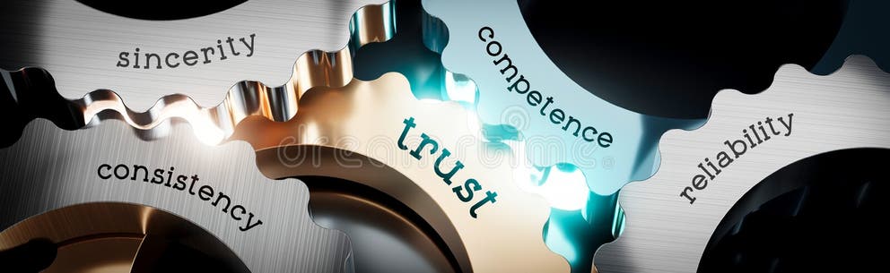 Trust - Gears Concept - 3D Illustration Stock Illustration ...