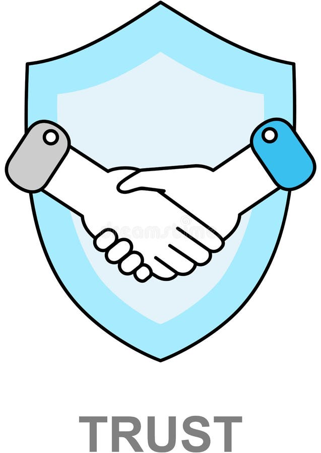 Trust Icon. Handshake Sign with Shield. Partnership and Agreement ...