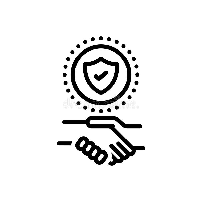 Black Line Icon for Trust, Keep Faith and Deal Stock Illustration ...