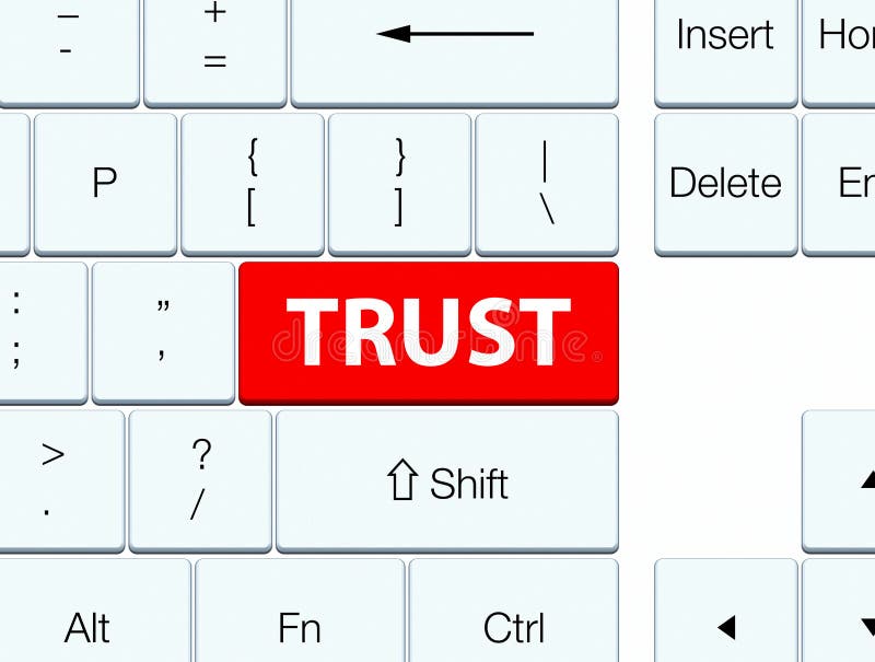 Trust red keyboard button stock illustration. Illustration of keyboard ...