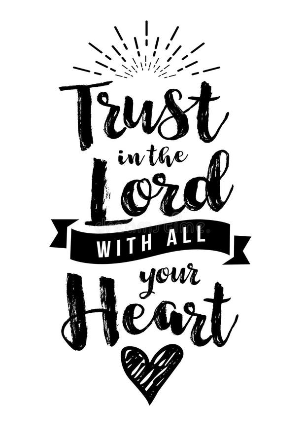 Hand Lettering and Bible Verse Trust in the Lord with All Your Heart ...